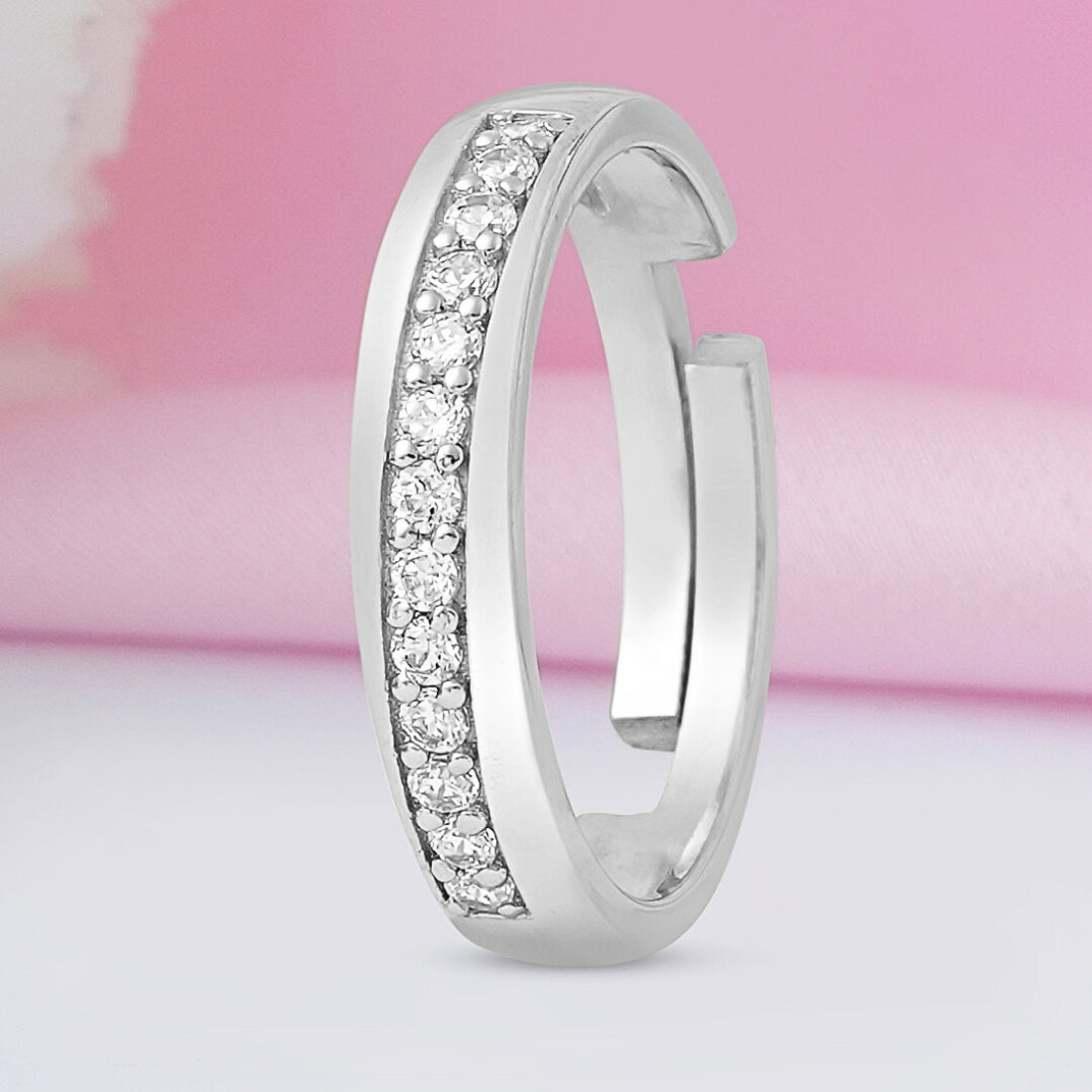 Minimal Rhodium Plated 925 Sterling Silver Ring – Zavya
