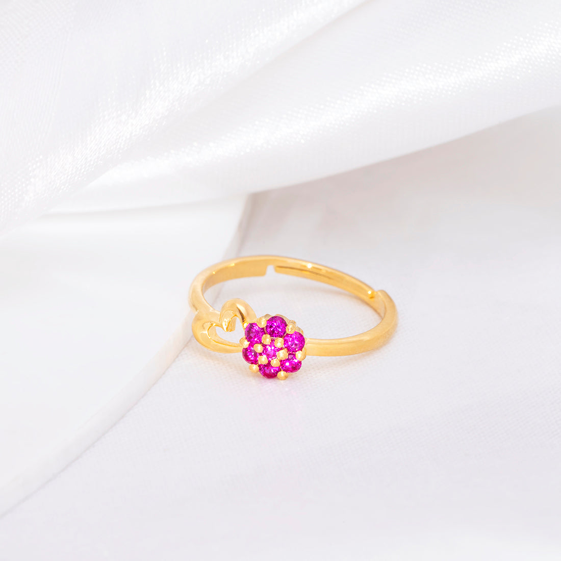 Floral Gold Plated 925 Sterling Silver Ring – Zavya