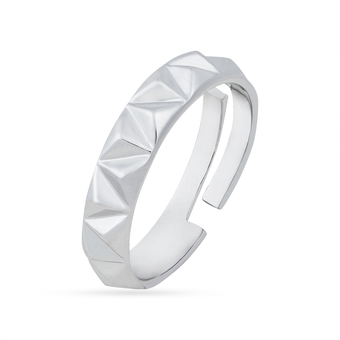 Textured Rhodium Plated 925 Sterling Silver Men's Ring – Zavya