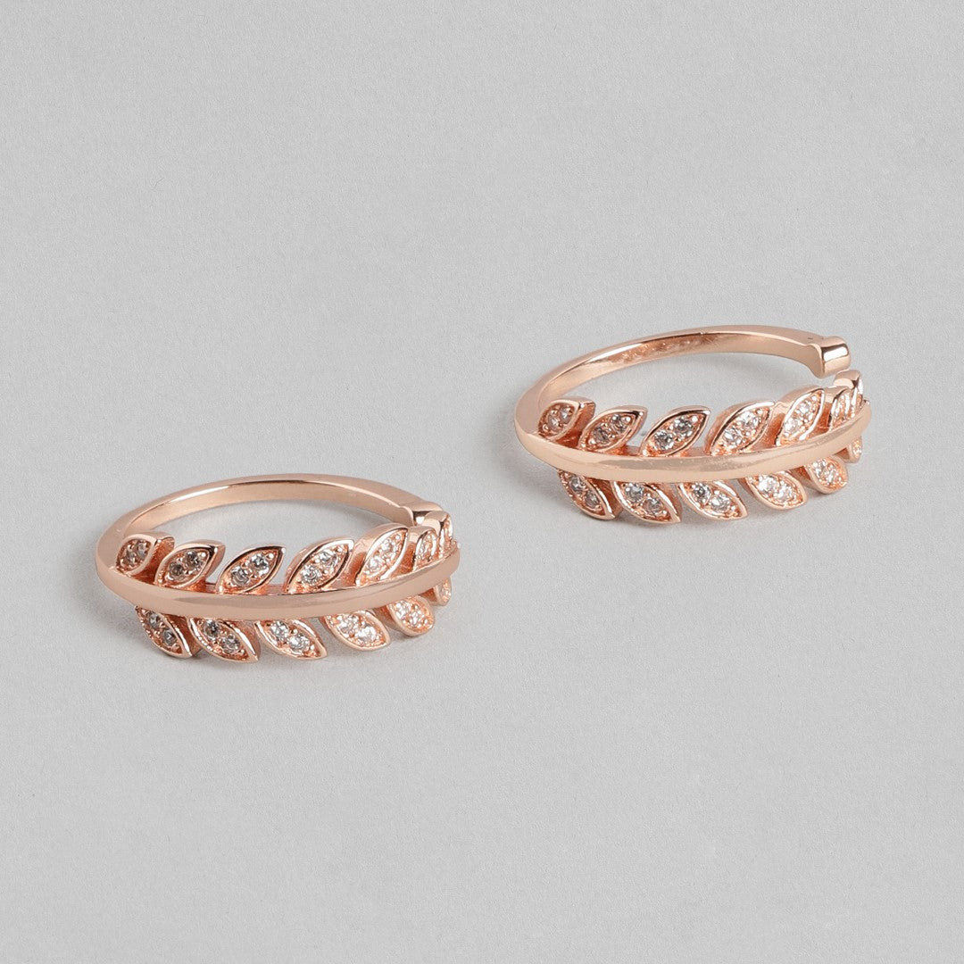 Leafy Rose Gold 925 Silver Toe Ring - Valentine's Gift – Zavya