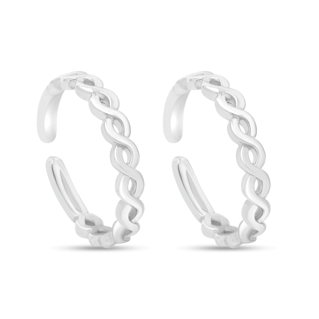 Patterned Rhodium plated 925 Sterling Silver adjustable Toe ring – Zavya