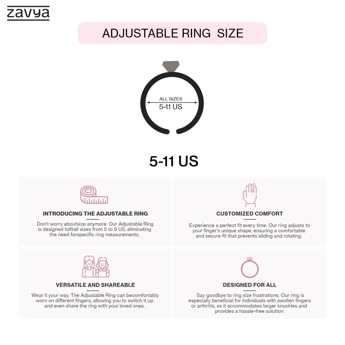 Zavya 925 Sterling Silver Ring - Valentine's Gift