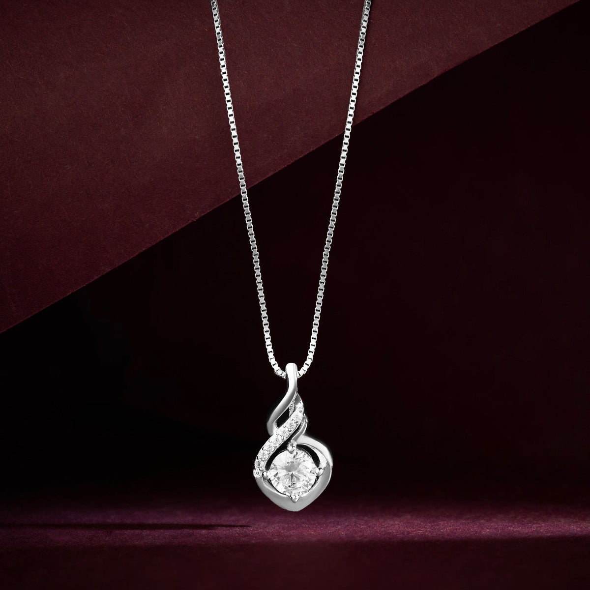Brilliance in Balance Rhodium Plated Necklace – Zavya