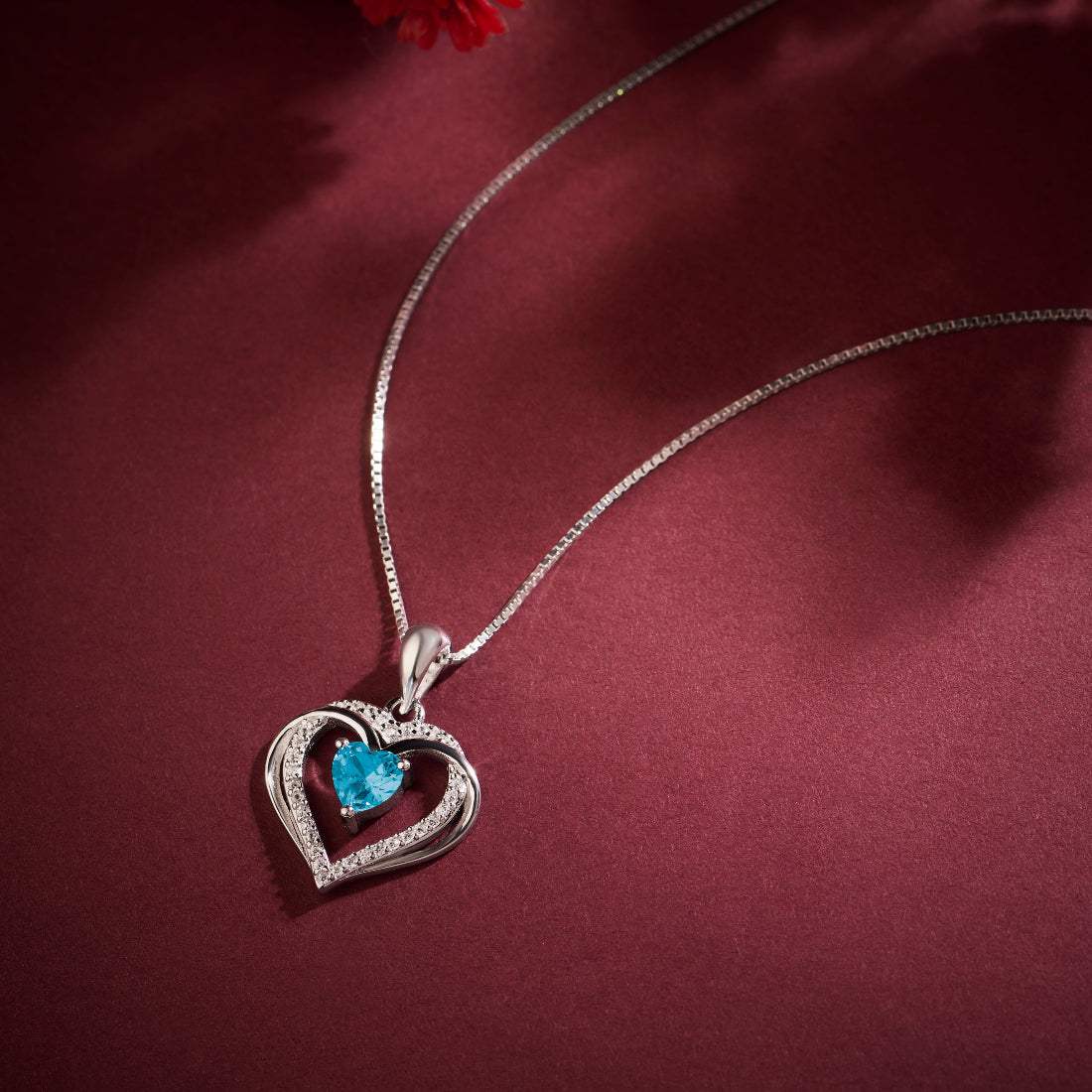 The Dancing Ocean Heart Rhodium Plated Necklace – Zavya