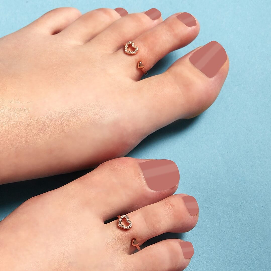 Dreamy Hearts Rose Gold 925 Silver Toe Ring - Valentine's Gift – Zavya