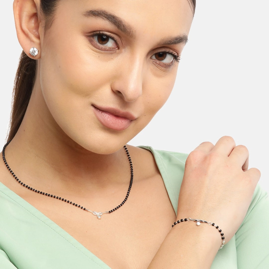 Infinity Rhodium Plated 925 Sterling Silver Jewellery Set – Zavya