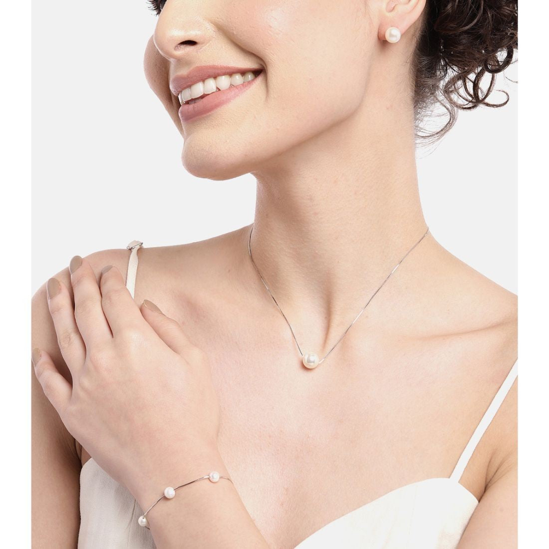 Freshwater Pearl 925 Sterling Silver Jewellery Set – Zavya