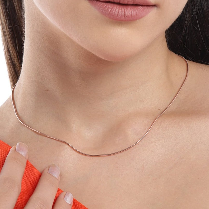 Elegant 925 Sterling Silver Snake Chain In Rose Gold - Valentine's Gift ...
