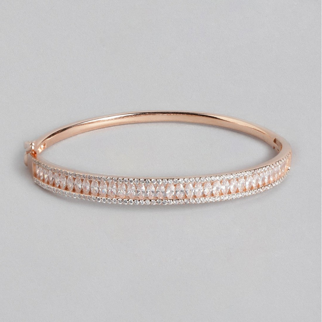 CZ Rose Gold Plated 925 Sterling Silver Kada Bracelet – Zavya