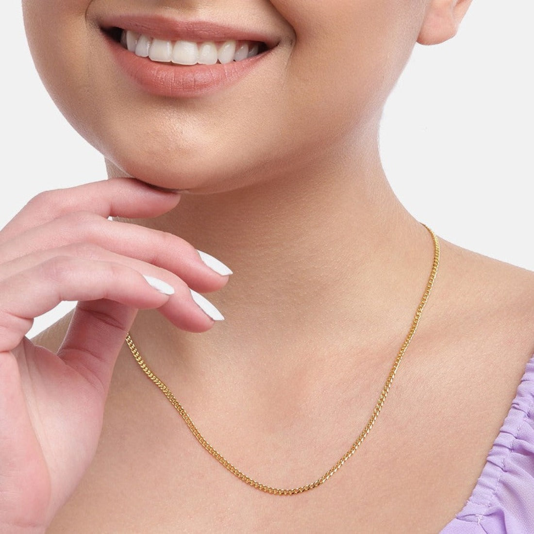 Elegant Golden Plated 925 Sterling Silver Curb Chain – Zavya