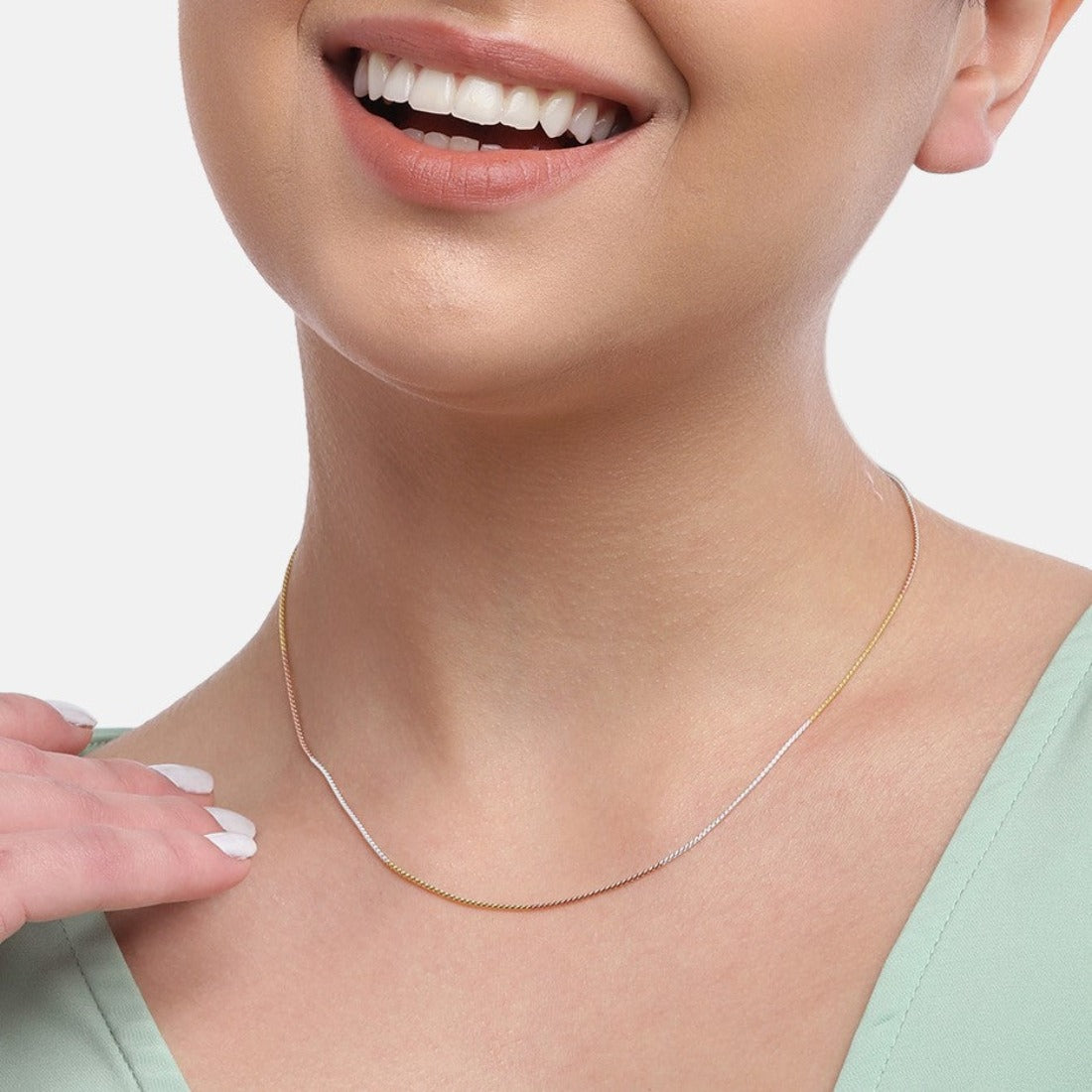 Elegant and Classic Triple Tone 925 Silver Chain – Zavya