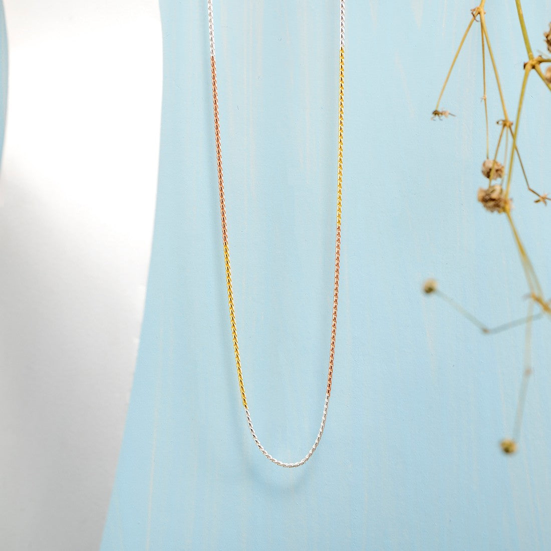 Elegant and Classic Triple Tone 925 Silver Chain – Zavya