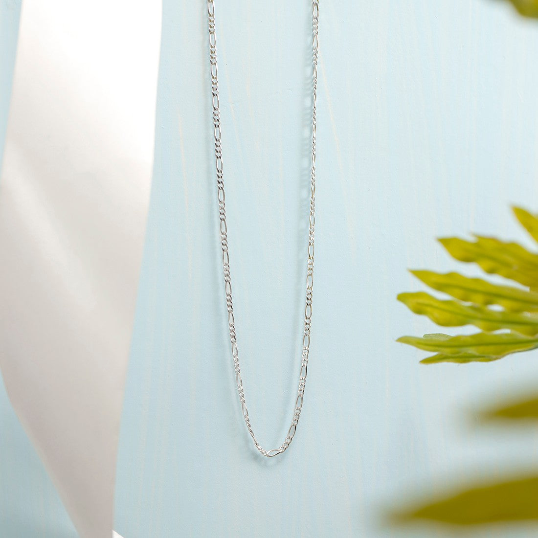 925 Silver Figaro Chain in Rhodium Plating – Zavya