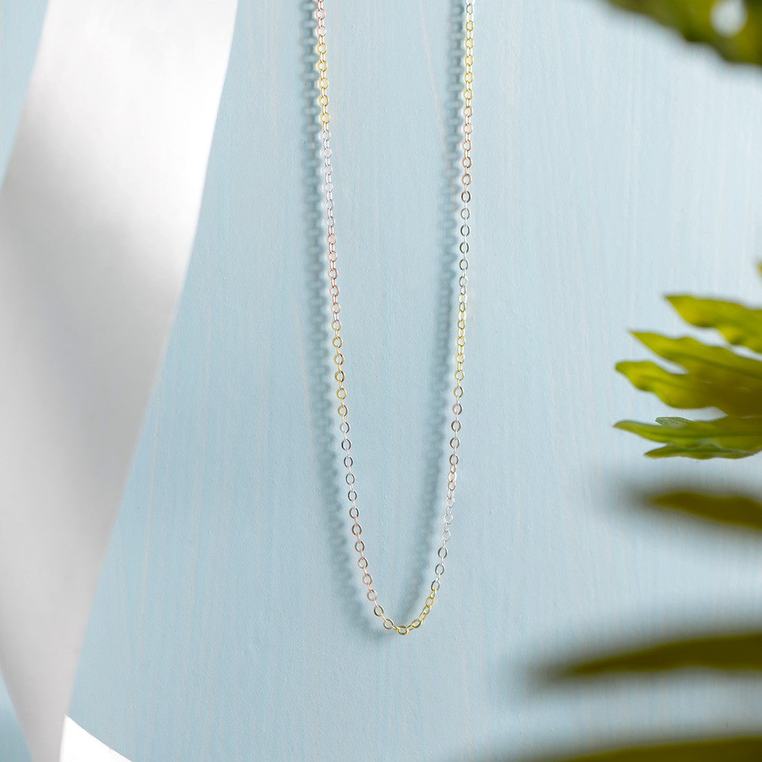 Triple Tone Classic 925 Sterling Silver Cable Chain – Zavya