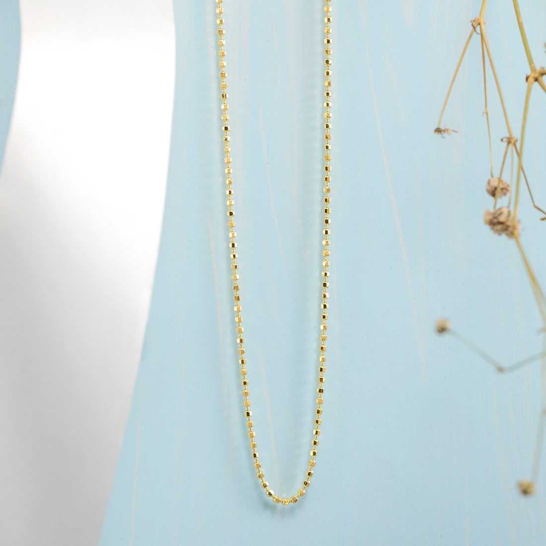 Minimal Beaded Gold Plated 925 Sterling Silver Chain – Zavya