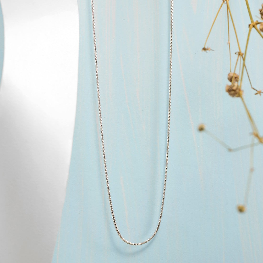 Minimal Rhodium Plated 925 Sterling Silver Rope Chain – Zavya