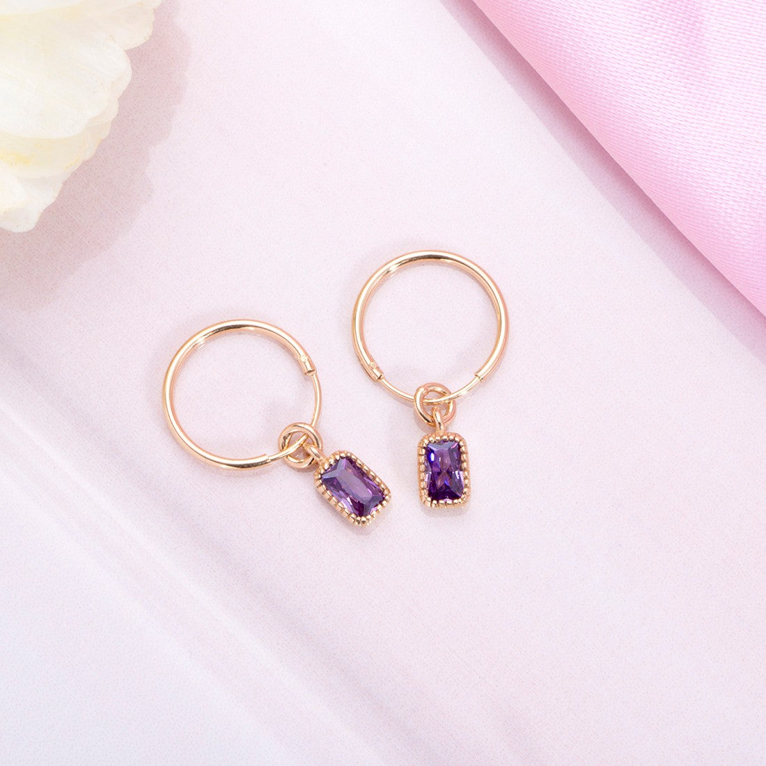 Solitaire Colored Stone Loop Earring - Valentine's Gift – Zavya