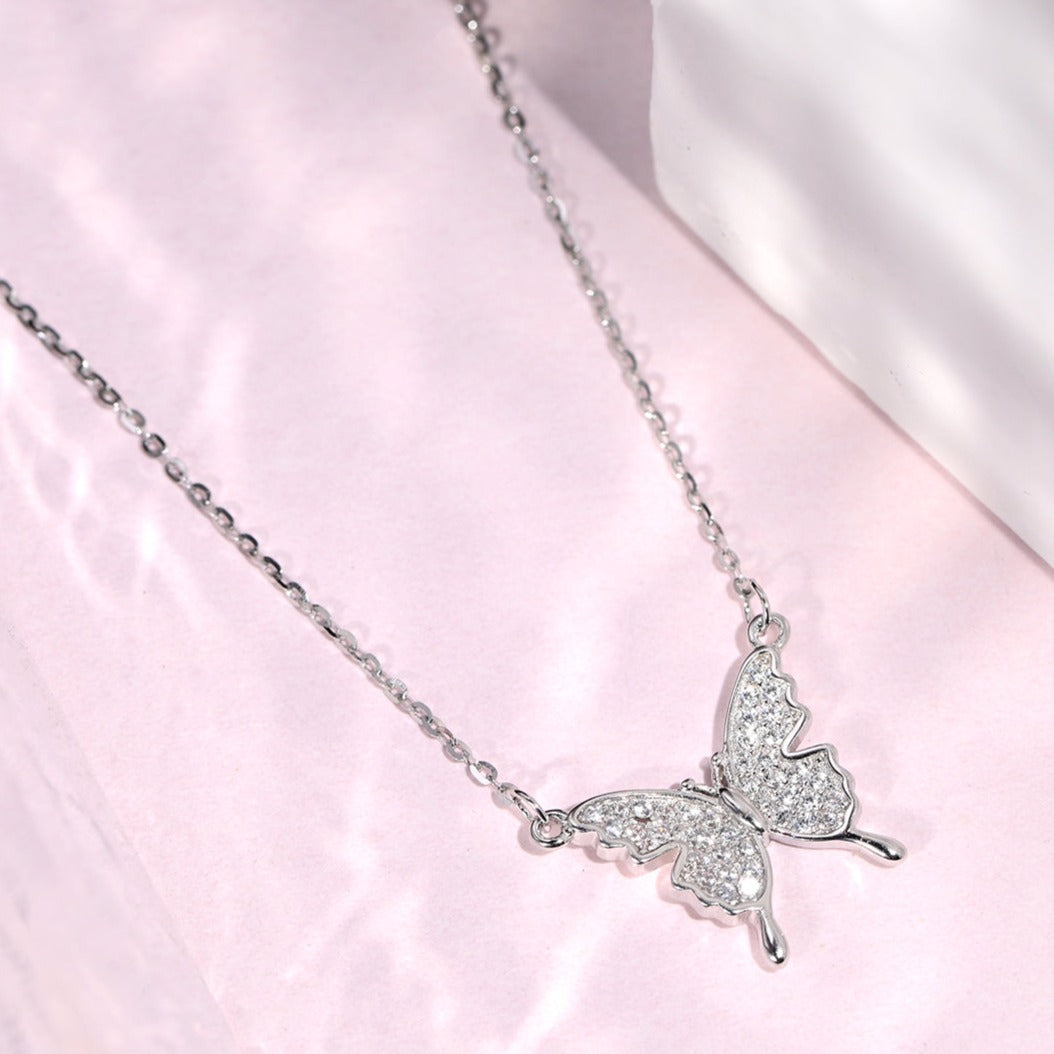 Butterfly CZ 925 Sterling Silver Necklace - Valentine's Gift – Zavya