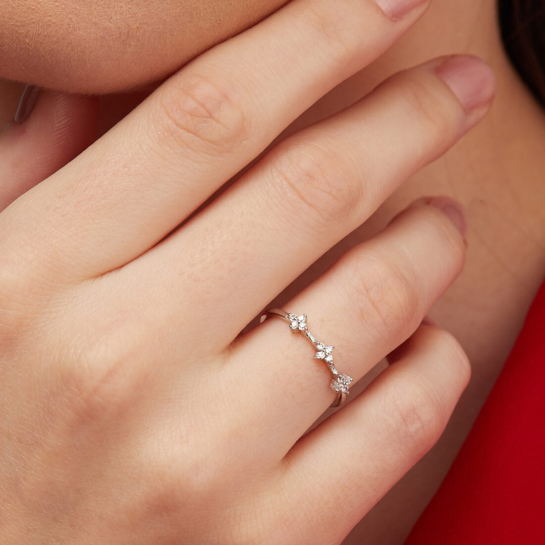 Shop for Star Rhodium Plated Women's Ring online by Zavya