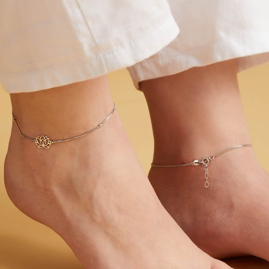 Lotus 925 Sterling Anklets - Valentine's Gift – Zavya